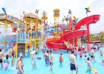 China Fiberglass Aqua Playground Equipment Natural Forest Theme Water House For Resort Hotel for sale