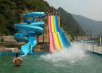 China Mix Color Commercial Spiral Swimming Pool Slide For Holiday Resort for sale