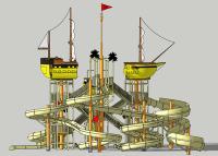 China Pirate Ship Water Theme Park / Outdoor Aqua Playground For Family for sale