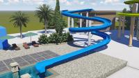China Customized Outdoor spiral swimming pool slide Fiberglass 1m SGS for sale