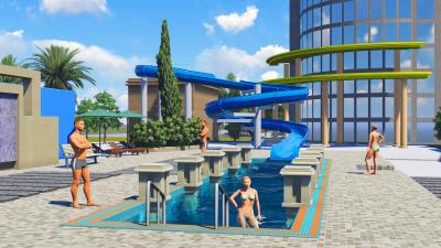 China Customized Outdoor spiral swimming pool slide Fiberglass 1m SGS for sale