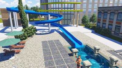 China Fiberglass Custom Water Slides Huge Adult Fast Flowing 8mm thick for sale