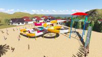 China Customized Open Colorful Spiral Water Park Slide 100 Sq.M Floor Space for sale