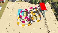 China Customized Open Colorful Spiral Water Park Slide 100 Sq.M Floor Space for sale