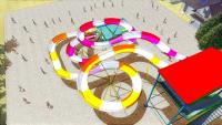 China Customized Open Colorful Spiral Water Park Slide 100 Sq.M Floor Space for sale