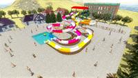 China Customized Open Colorful Spiral Water Park Slide 100 Sq.M Floor Space for sale