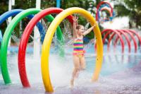 China Water Spray Park Rainbow Circle Children Water Playground Colorful water splash park for sale