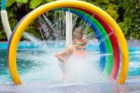 China Water Spray Park Rainbow Circle Children Water Playground Colorful water splash park for sale