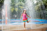 China Water Spray Park Rainbow Circle Children Water Playground Colorful water splash park for sale