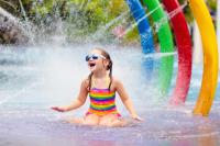 China Water Spray Park Rainbow Circle Children Water Playground Colorful water splash park for sale
