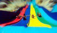 China Adult Rainbow Fiberglass Water Slide For Resort Park for sale