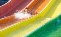 China Adult Rainbow Fiberglass Water Slide For Resort Park for sale