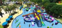 China Summer Outdoor Aqua Playground Games Fiberglass Slide Family water house For Theme Park for sale