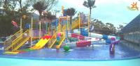 China Summer Outdoor Aqua Playground Games Fiberglass Slide Family water house For Theme Park for sale