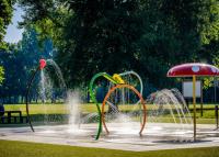 China Galvanized Pipe Kids Water Playground Interactive Children'S Splash Park for sale