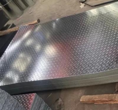 China Galvanized Steel Checker Plate 2mm 8mm A36 Q235 Q345 Low Carbon Anti Slip for sale