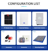 China Hot sale photovoltaic pv complete inverter hybrid set 5kw power energy storage solar system for home for sale