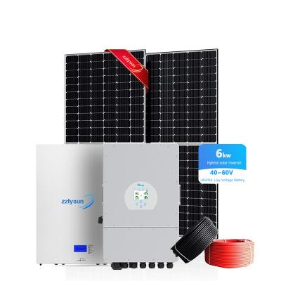 China Good price photovoltaic solar energy battery storage system hybrid 6kw kit complete solar system for sale