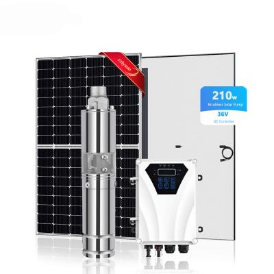 China Factory wholesale brushless pumping system deep well complete set energy system solar water pump for agriculture for sale
