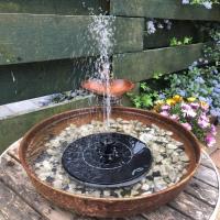 China Solar Bird Bath Fountain 3W Glass Panel 6 Nozzles 70cm Spray Height for sale
