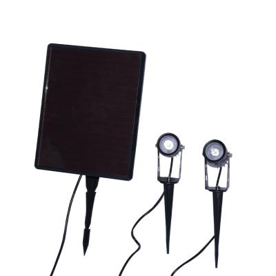 China Outdoor Solar Spotlights Set of 2 5W 2000mAh IP65 Waterproof Landscape Lighting for sale
