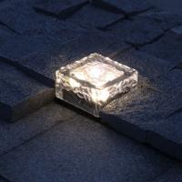 China Glass Ice Rocks Solar Powered Outdoor Lights 1 Super White LED 5LM IP65 for sale