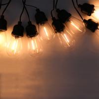 China 20 Bulbs 3000K Warm White Solar Fairy Lights IP55 Outdoor Edison Bulb Patio String Lights for sale