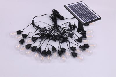 China 20 Bulbs 3000K Warm White Solar Fairy Lights IP55 Outdoor Edison Bulb Patio String Lights for sale