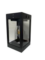 China 4W Solar Wall Light 3000K Clear Glass Black Aluminum Exterior Sconce E27 for sale