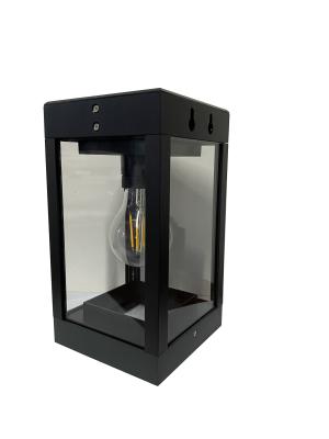 China 4W Solar Wall Light 3000K Clear Glass Black Aluminum Exterior Sconce E27 for sale