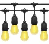 China IP55 1W Outdoor Solar String Lights 20 LED Edison Bulbs Warm White 7.4m for sale
