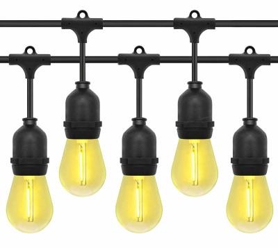 China IP55 1W Outdoor Solar String Lights 20 LED Edison Bulbs Warm White 7.4m for sale