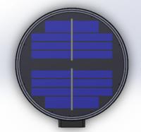 China Round Black Solar Powered Up and Down Light Outdoor 3.2V 15 Lumen for sale