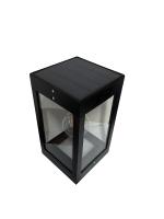 China Solar Wall Sconce Light 5V 2W IP54 Waterproof Outdoor Glass Panel Lantern with 2000mAh Battery for sale