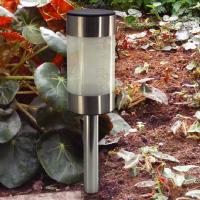 China Stainless Steel Solar LED Bollard Light 10 Lumens Warm White IP44 Pathway Lamp for sale