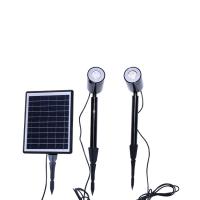 China IP65 Waterproof Solar Garden Lights 200lm Adjustable Dual Head LED Spotlight 5V 5W for sale