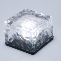 China Anti Rust Solar Power LED Garden Lights Frosted Glass Brick Light 2V 80mA for sale