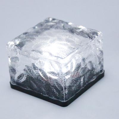 China Anti Rust Solar Power LED Garden Lights Frosted Glass Brick Light 2V 80mA for sale