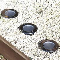 China Metal Solar Powered Brick Paver Light 6000K 2 LED 13cm Recessed Ground Landscape Road Light for sale