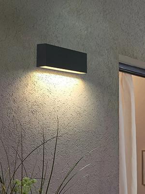 China 100 Lumens Solar Outside Wall Light 6000K Cold White 3000K Warm White 2000mAh for sale