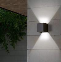 China Solar Outdoor 120 Degree Up Down Wall Light Cube Dual Colors 3000K 6000K for sale