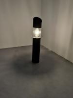 China Solar Yard Post Light 60cm Aluminum Black IP65 Built-in Light Sensor E27 LED for sale