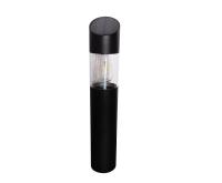 China Solar Yard Post Light 60cm Aluminum Black IP65 Built-in Light Sensor E27 LED for sale