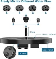 China 6 Nozzles Solar Floating Fountain 200L/H Brushless Motor Pump 3W for sale