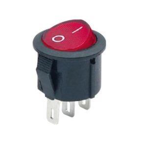 China Kcd1-105-12 Black and Red Rocker Switch 16A 250VAC Standard Size for sale