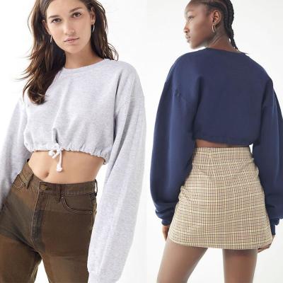 China Fall Drawstring Hem Cropped Sweatshirt for sale