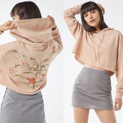 China Custom Cropped Hoodies Sweatshirts Embroidered for sale