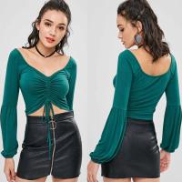 China Women Clothing V Neck Women Blouse Long Sleeve 2018 for sale