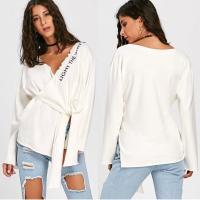 China Spring Letter Pattern Long Sleeve Knitted Tip Top Women for sale