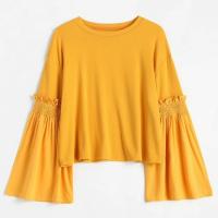 China Plus Size Women Clothing Long Ruffles Flare Sleeve T Shirt for sale
